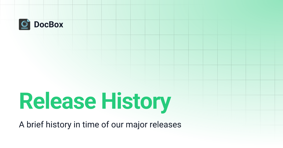 Release History | DocBox